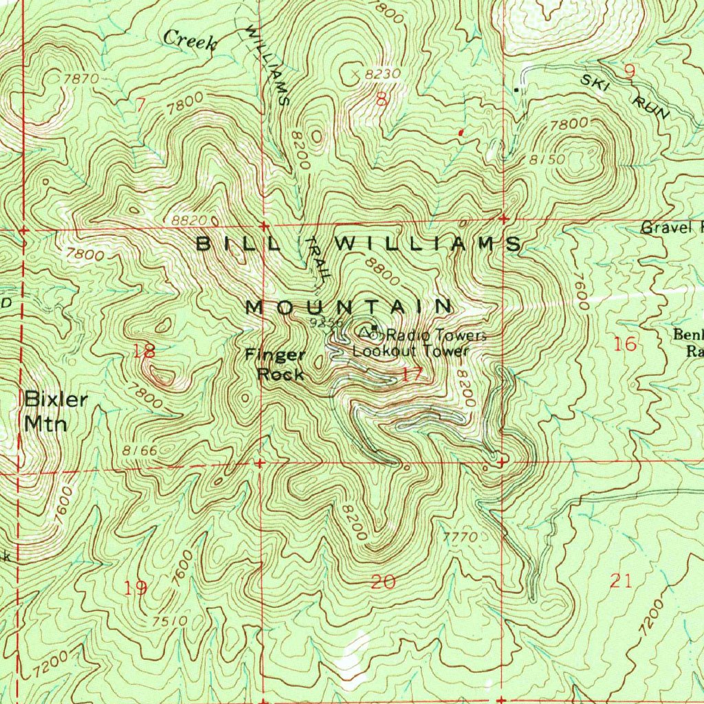 Bill Williams Mountain, AZ (1962, 62500-Scale) Map by United States ...