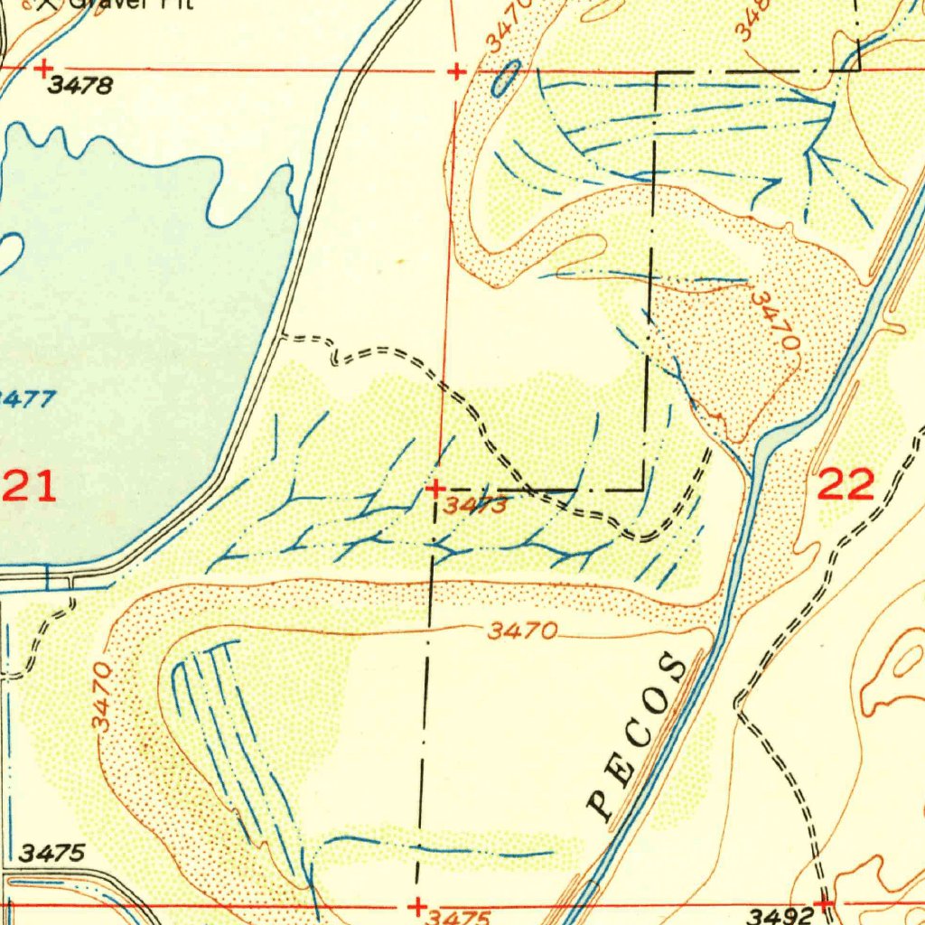 Bitter Lake, NM (1950, 24000-Scale) Map by United States Geological ...