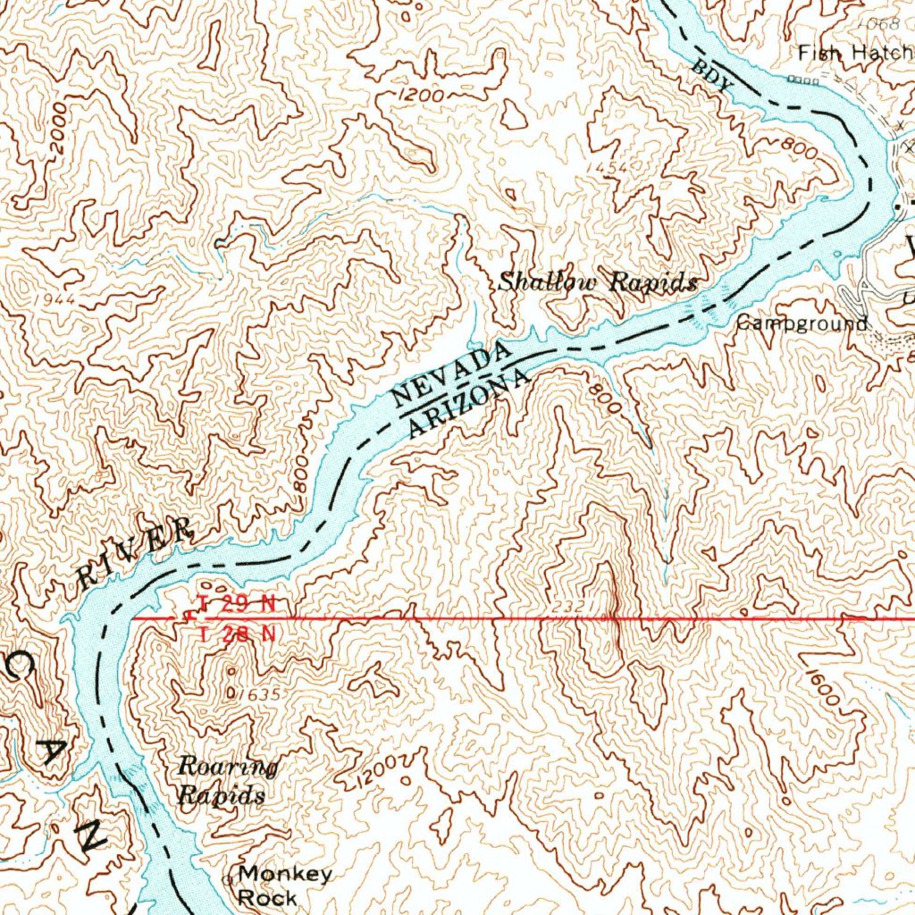 Black Canyon, AZ-NV (1959, 62500-Scale) Map by United States Geological ...