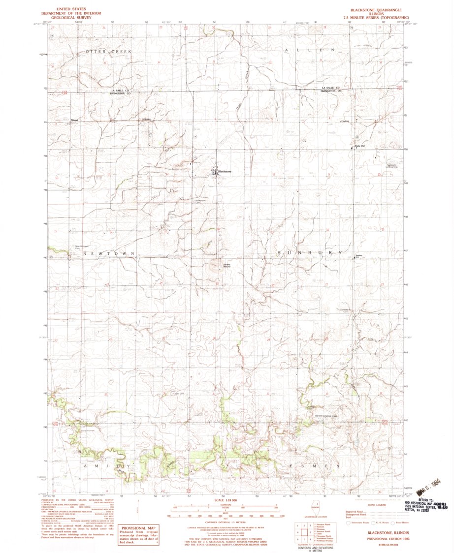 Blackstone, IL (1983, 24000-Scale) Map by United States Geological ...