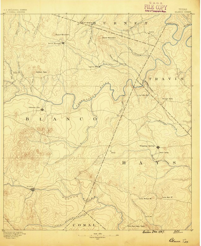 Blanco, TX (1887, 125000-Scale) Map by United States Geological Survey ...