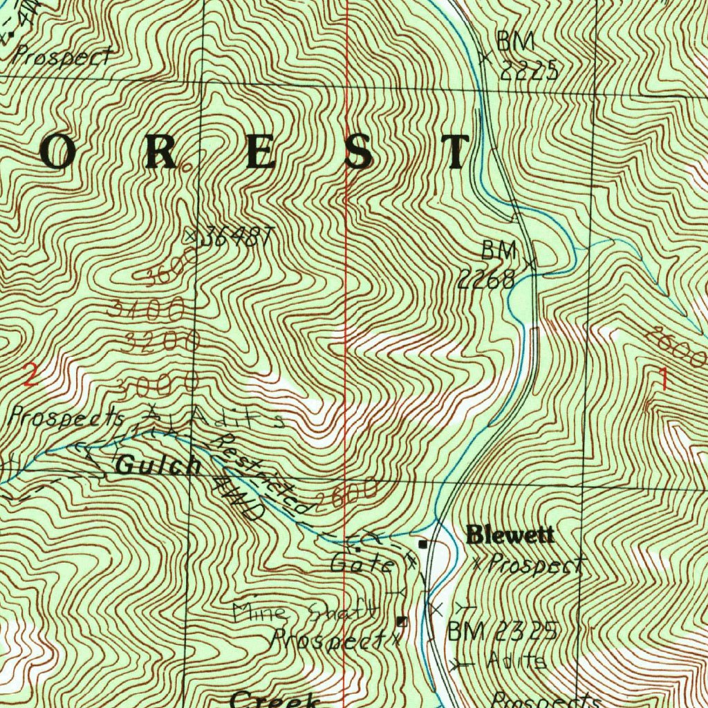 Blewett, WA (1989, 24000-Scale) Map by United States Geological Survey ...