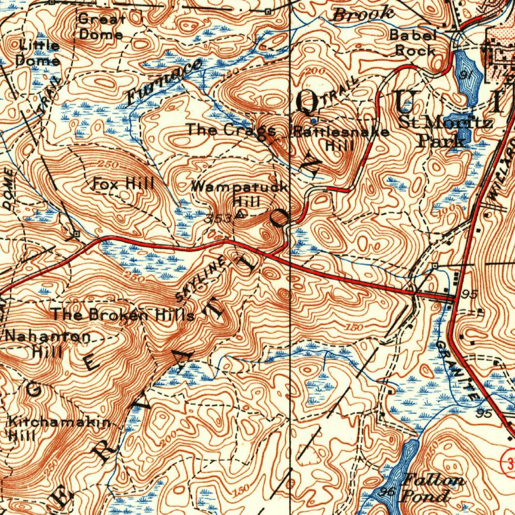 Blue Hills, MA (1941, 31680-Scale) Map by United States Geological ...