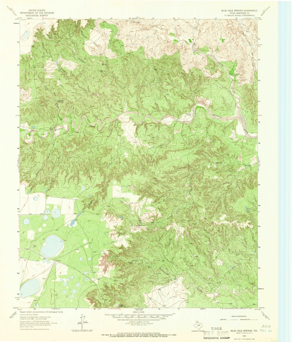 Blue Hole Springs, TX (1963, 24000-Scale) Map by United States ...