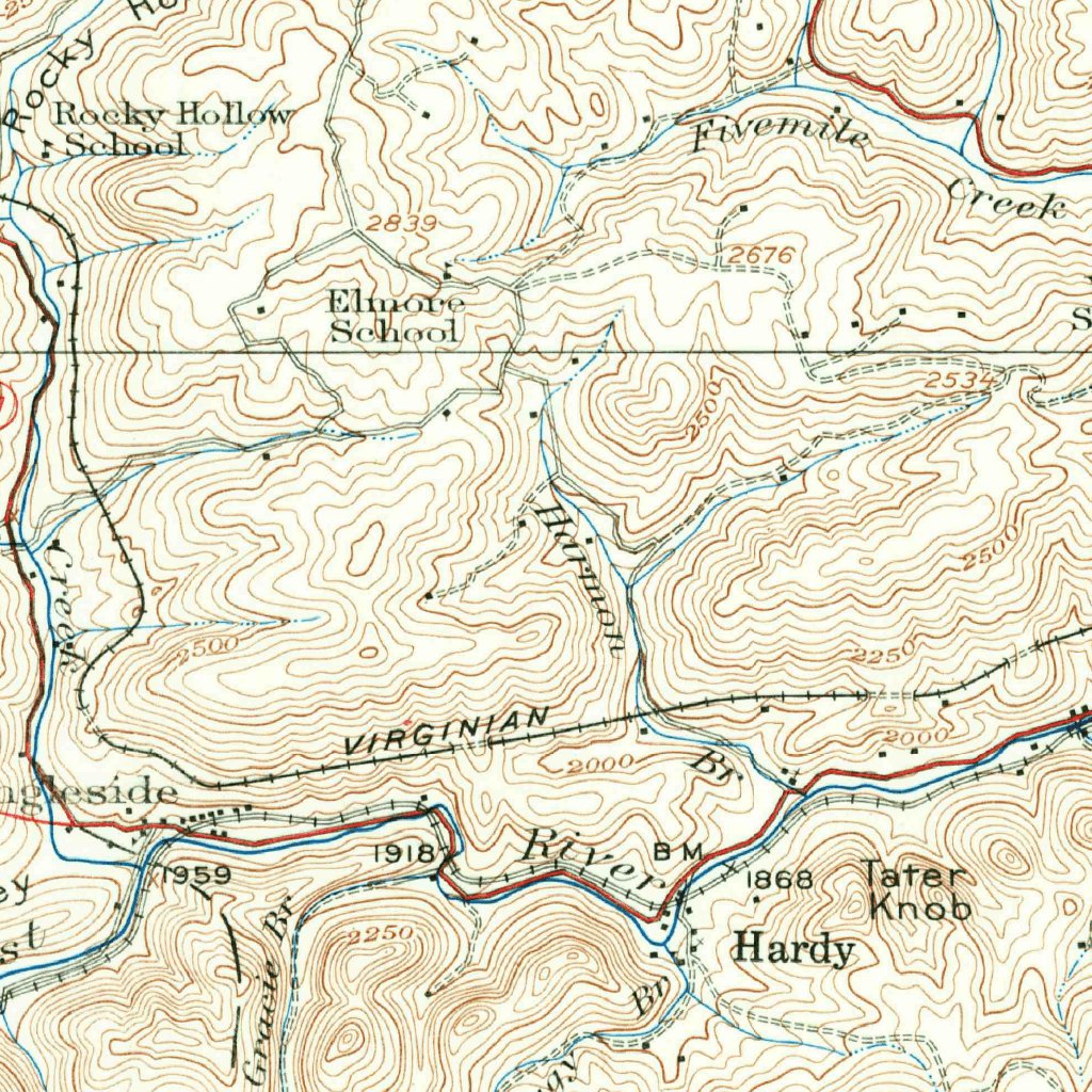 Bluefield, WV-VA (1924, 62500-Scale) Map by United States Geological ...
