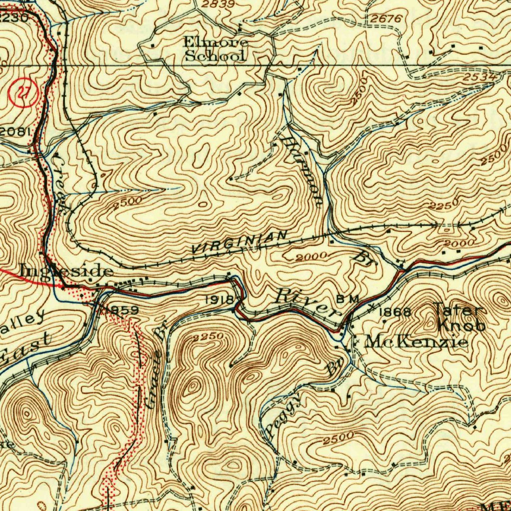 Bluefield, WV-VA (1926, 62500-Scale) Map by United States Geological ...