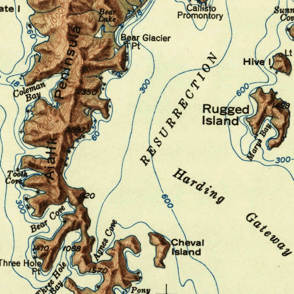 Blying Sound, AK (1946, 250000-Scale) Map by United States Geological ...