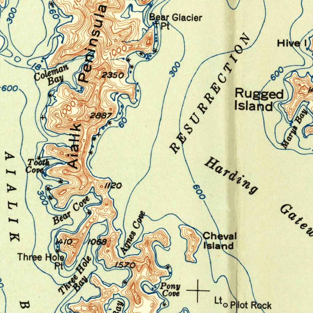 Blying Sound, AK (1951, 250000-Scale) Map by United States Geological ...
