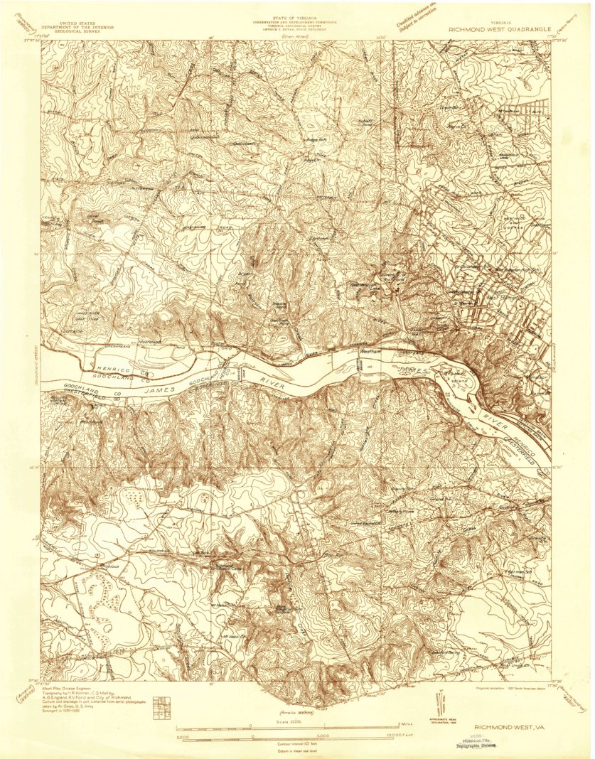 Bon Air, VA (1936, 24000-Scale) Map by United States Geological Survey ...