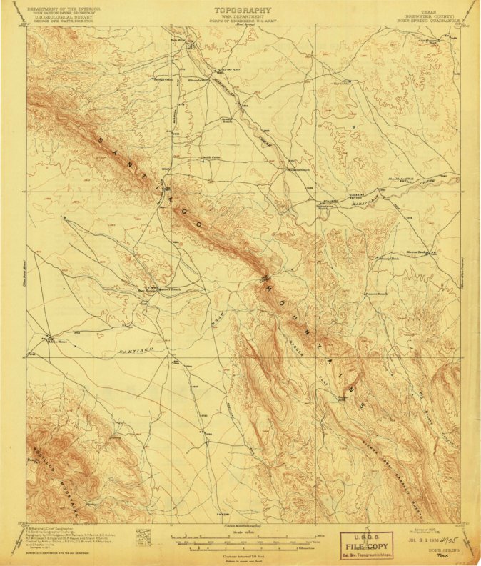 Bone Spring, TX (1920, 62500-Scale) Map by United States Geological ...