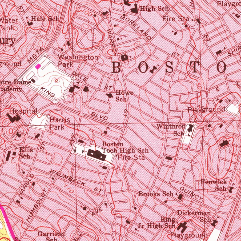Boston South, MA (1970, 25000-Scale) Map by United States Geological ...