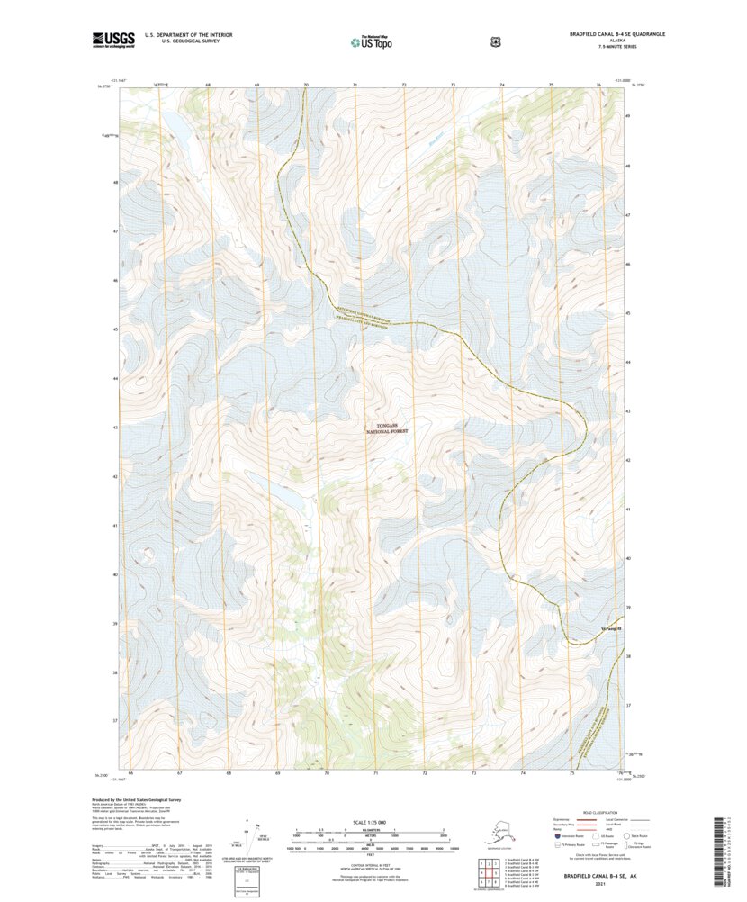 Bradfield Canal B-4 SE, AK (2021, 25000-Scale) Map by United States ...