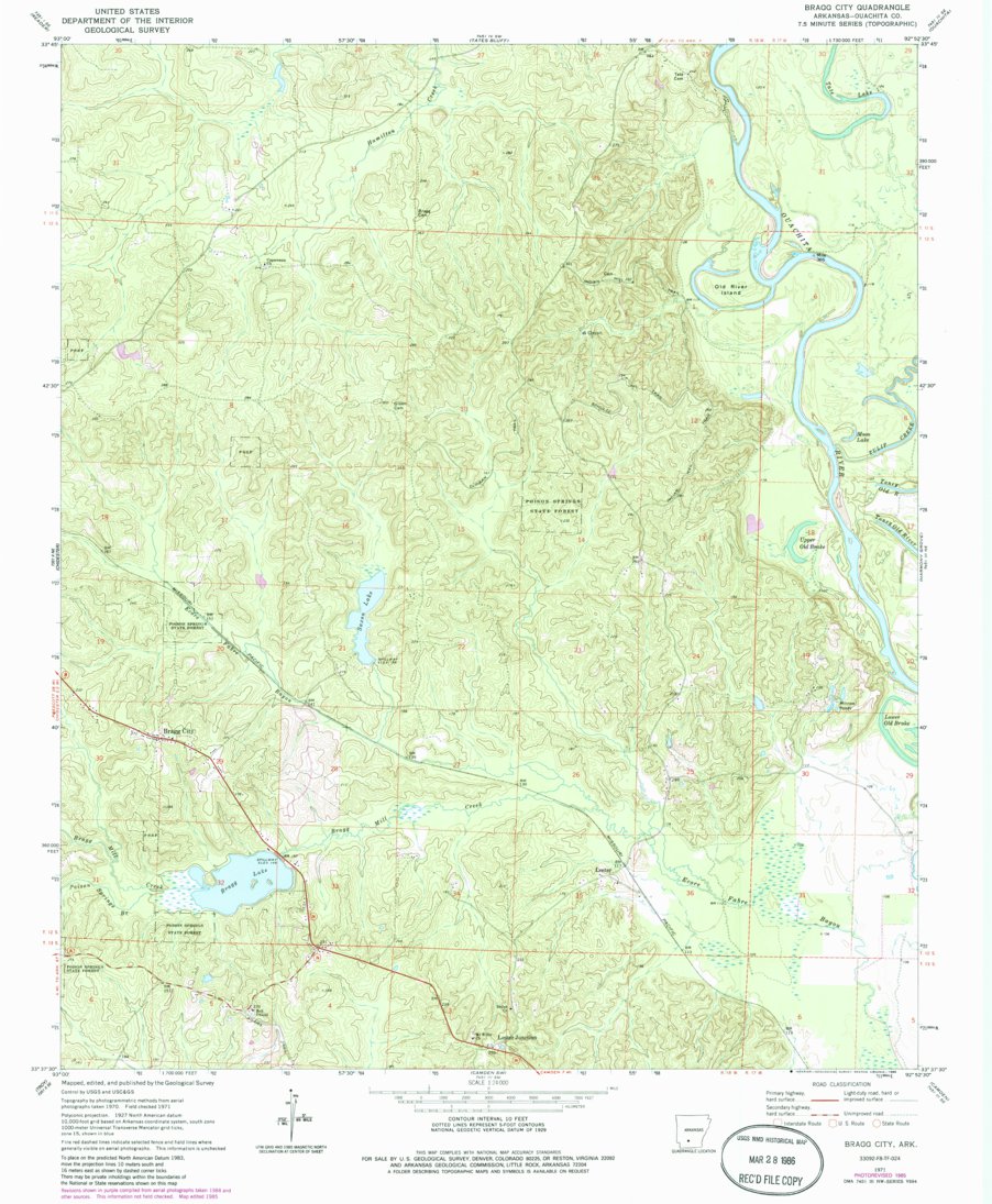 Bragg City, AR (1971, 24000-Scale) Map by United States Geological ...