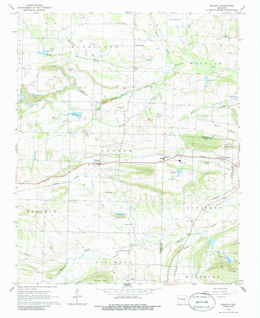 Branch, AR (1966, 24000-Scale) Map by United States Geological Survey ...