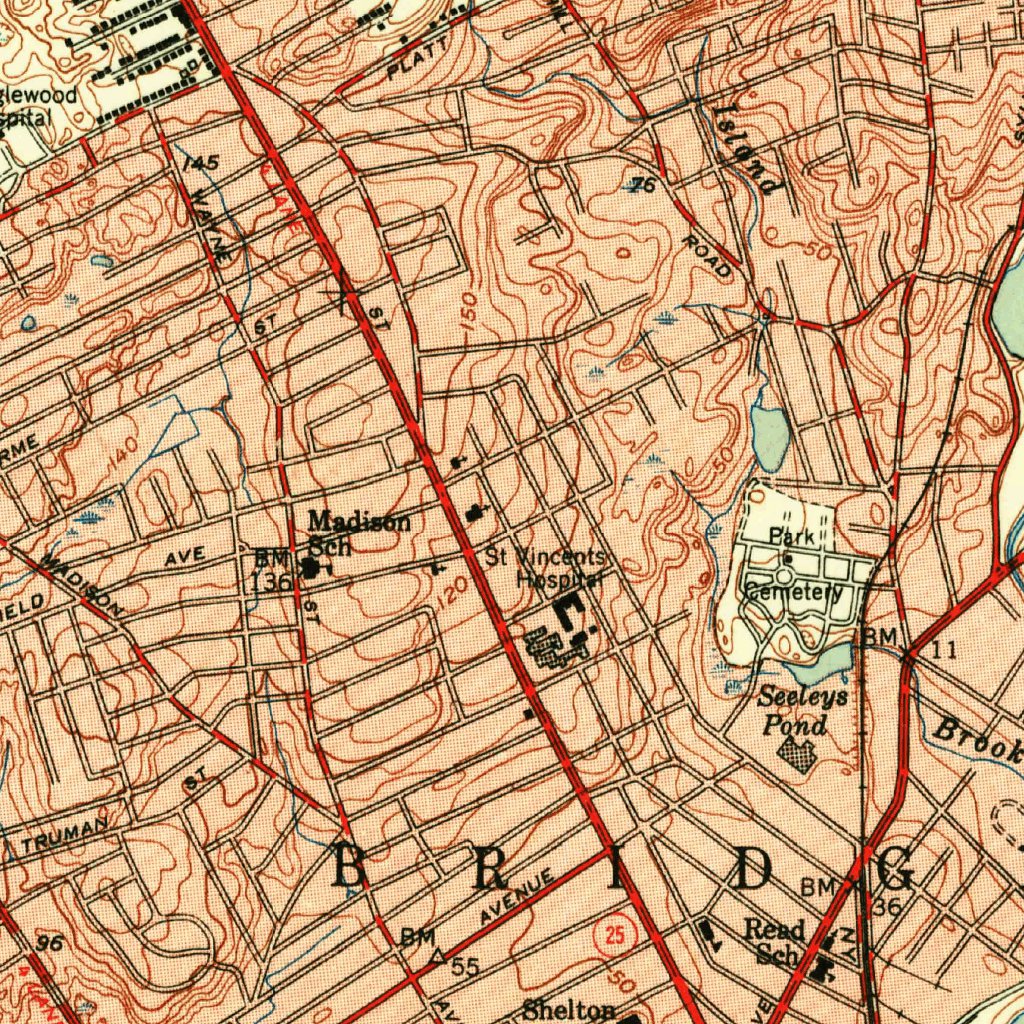 Bridgeport, CT (1951, 31680-Scale) Map by United States Geological ...