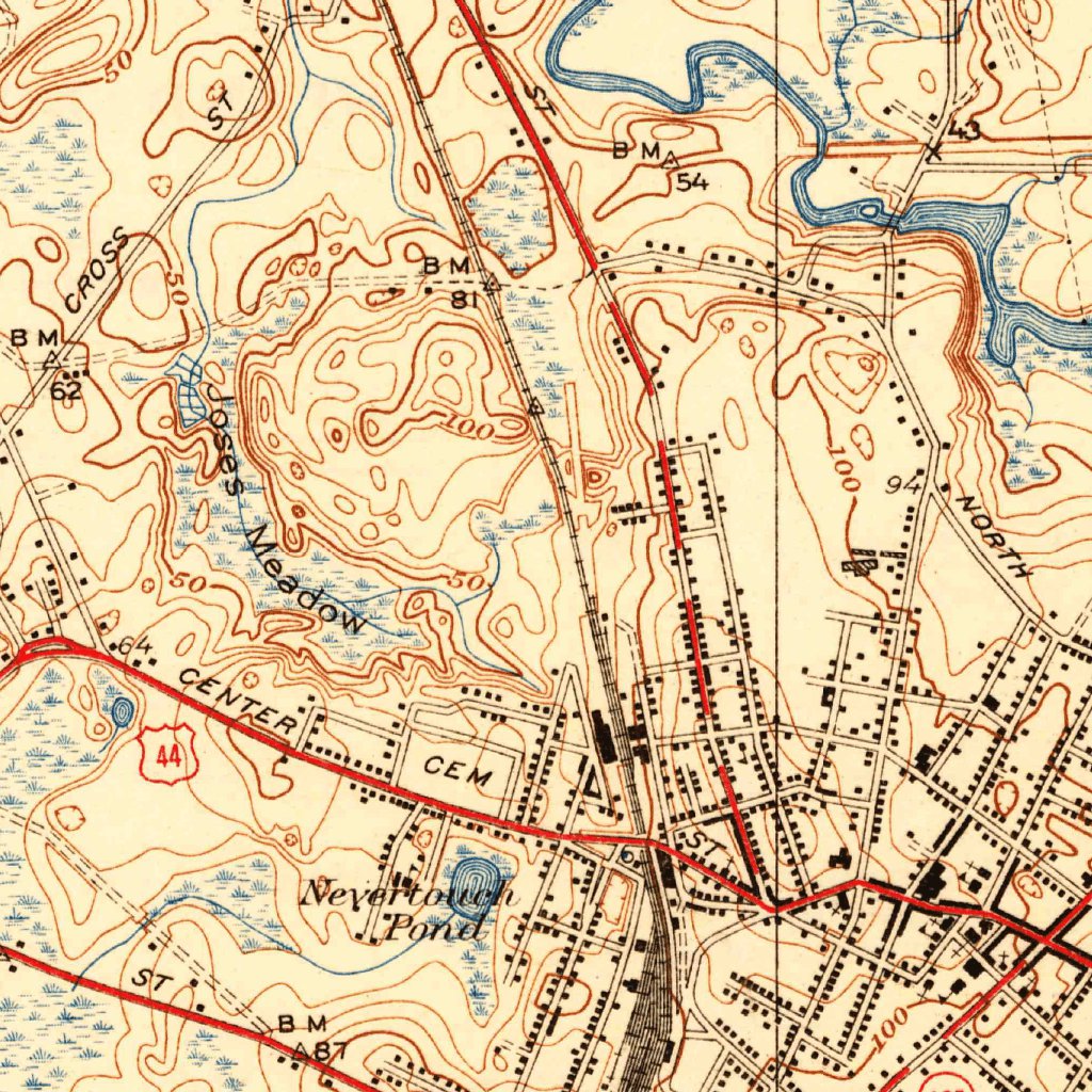 Bridgewater, MA (1940, 31680-Scale) Map by United States Geological ...