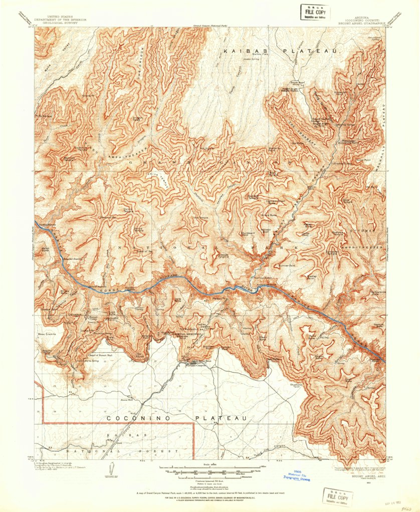 Bright Angel, AZ (1903, 48000-Scale) Map by United States Geological ...