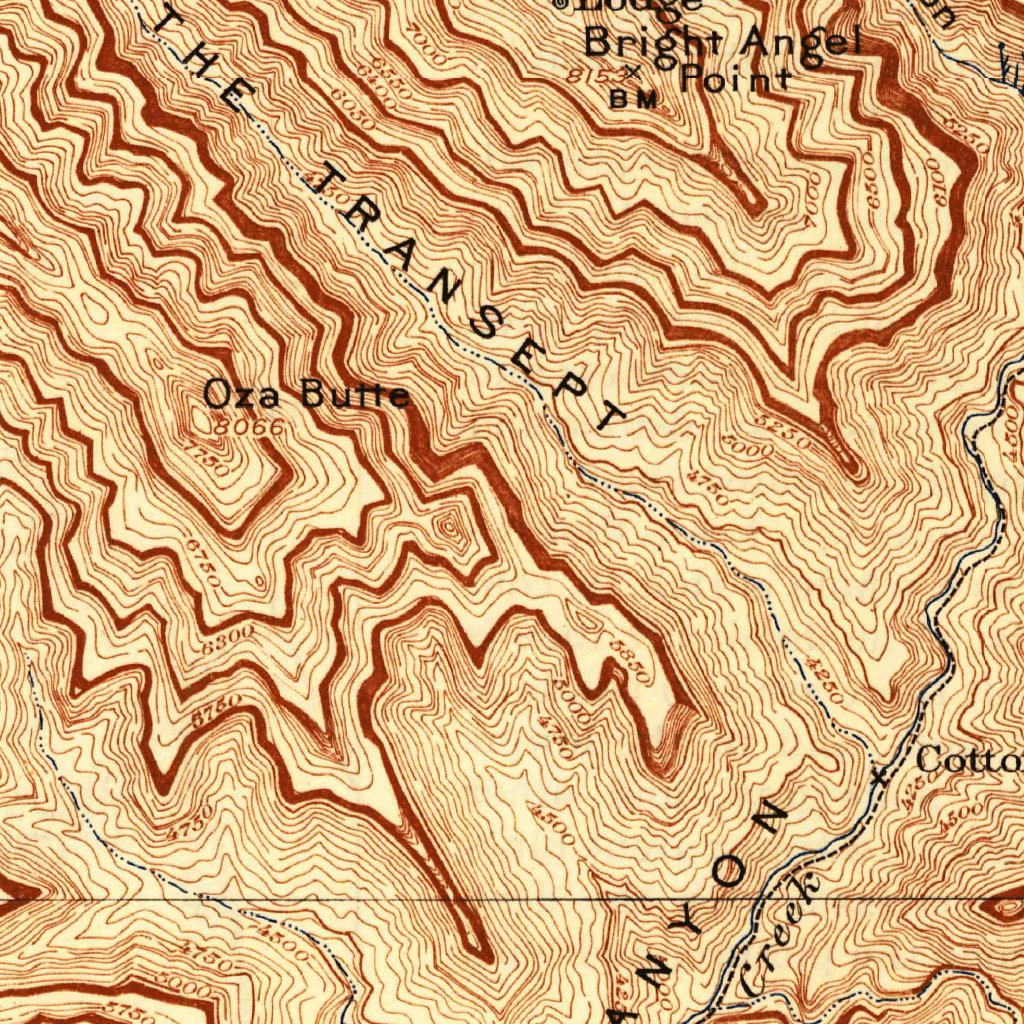 Bright Angel, AZ (1906, 48000-Scale) Map by United States Geological ...
