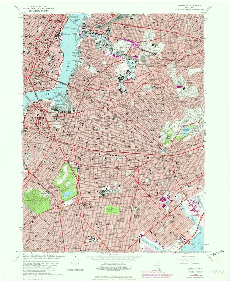 Brooklyn, NY (1967, 24000-Scale) Map by United States Geological Survey ...