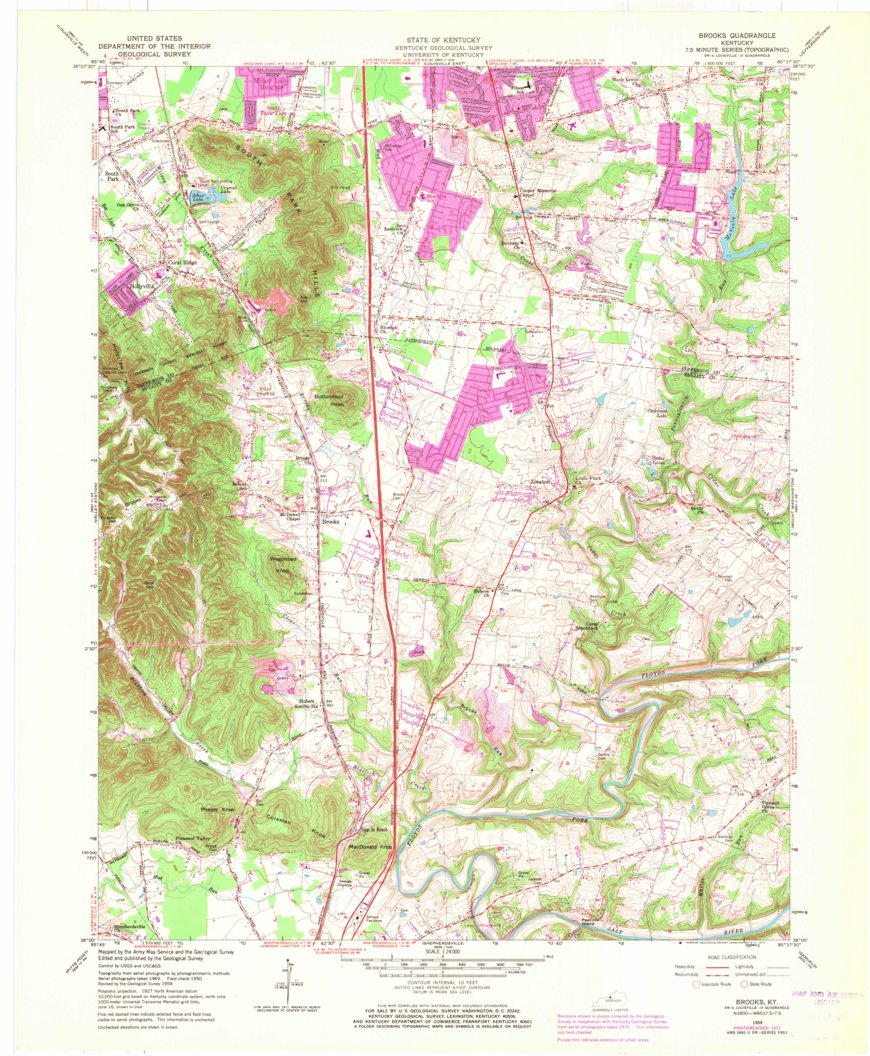 Brooks, KY (1959, 24000-Scale) Map by United States Geological Survey ...