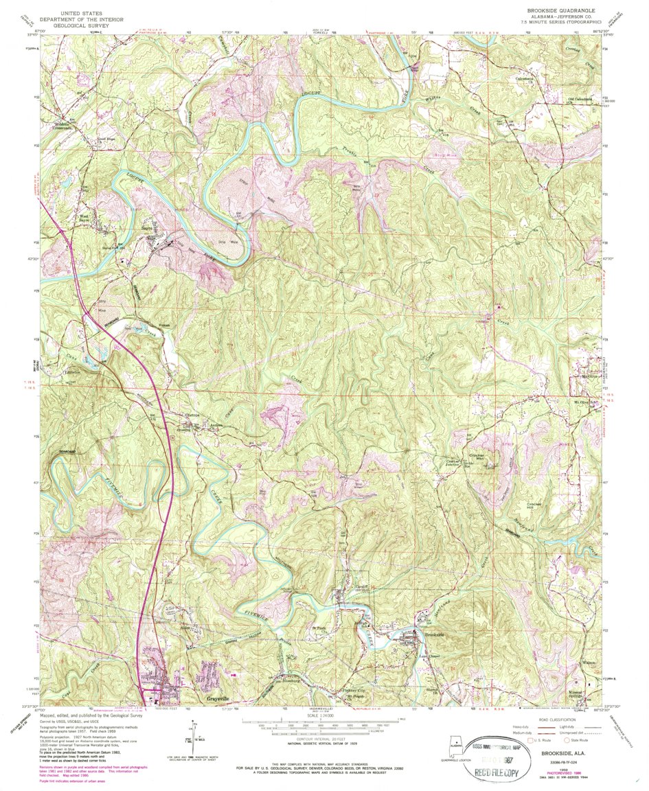 Brookside, AL (1959, 24000-Scale) Map by United States Geological ...