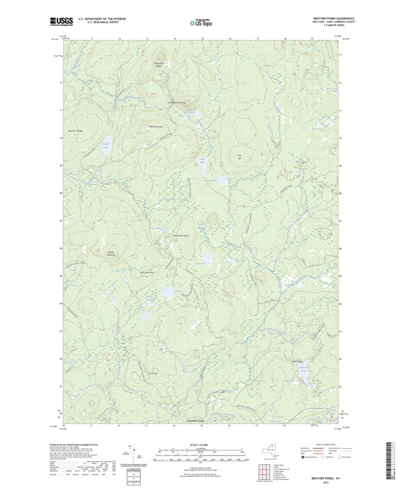 Brother Ponds, NY (2023, 24000-Scale) Map by United States Geological ...