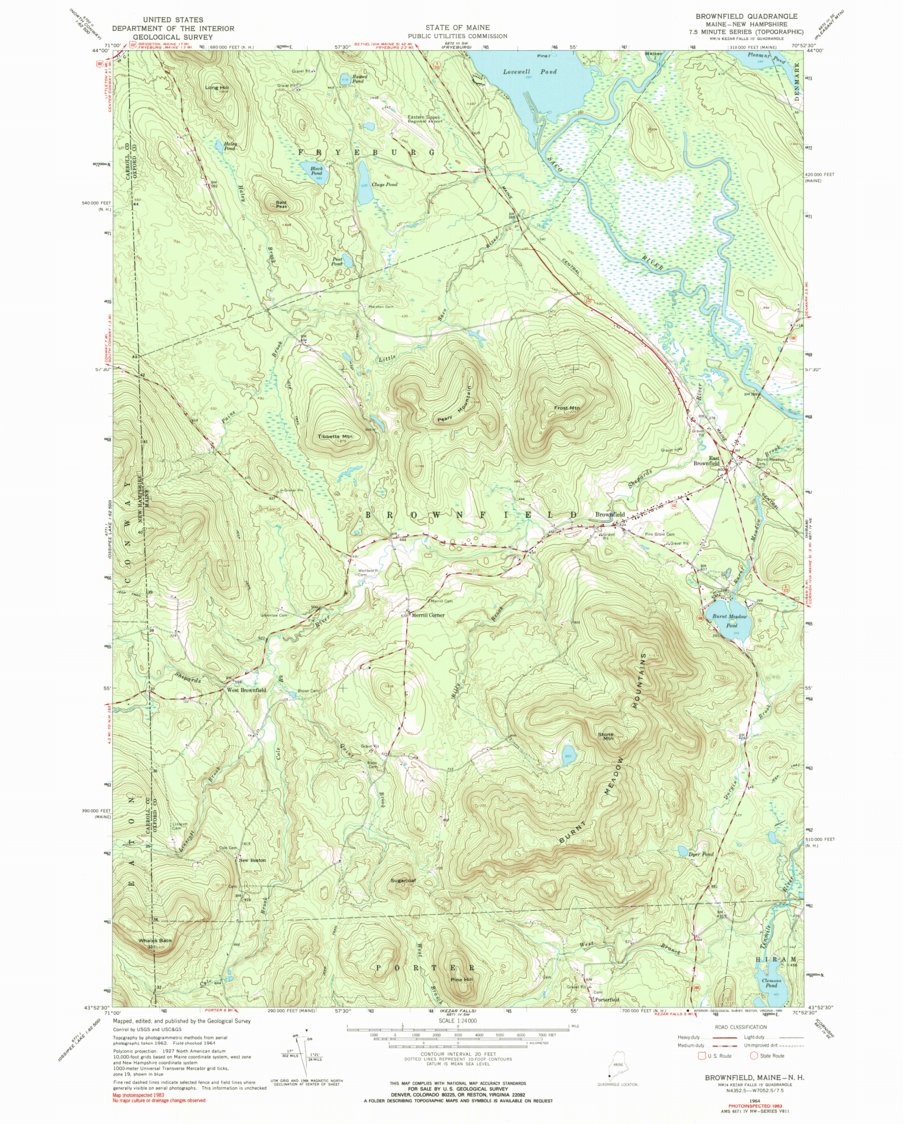 Brownfield, ME-NH (1964, 24000-Scale) Map by United States Geological ...