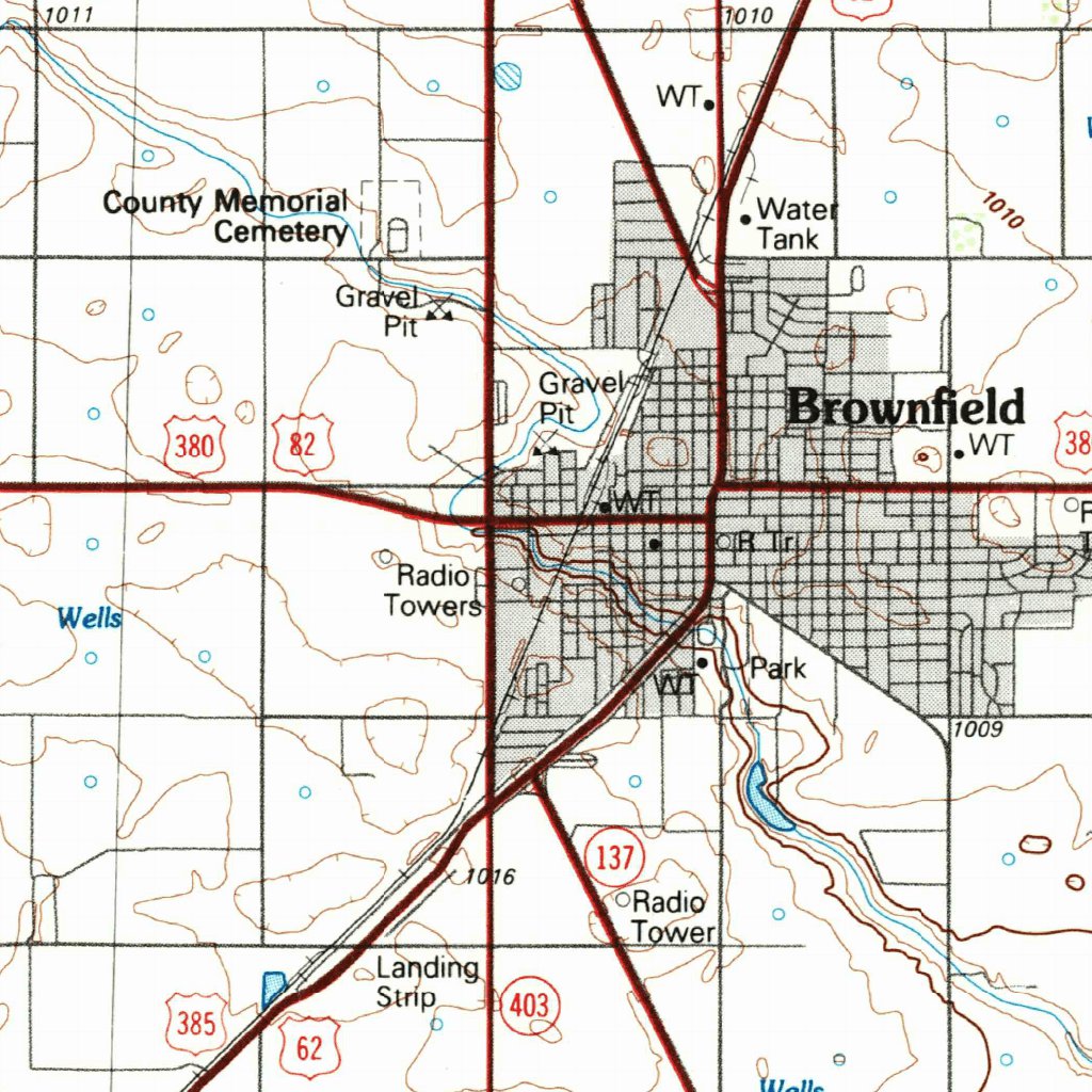 Brownfield, TX (1985, 100000-Scale) Map by United States Geological ...