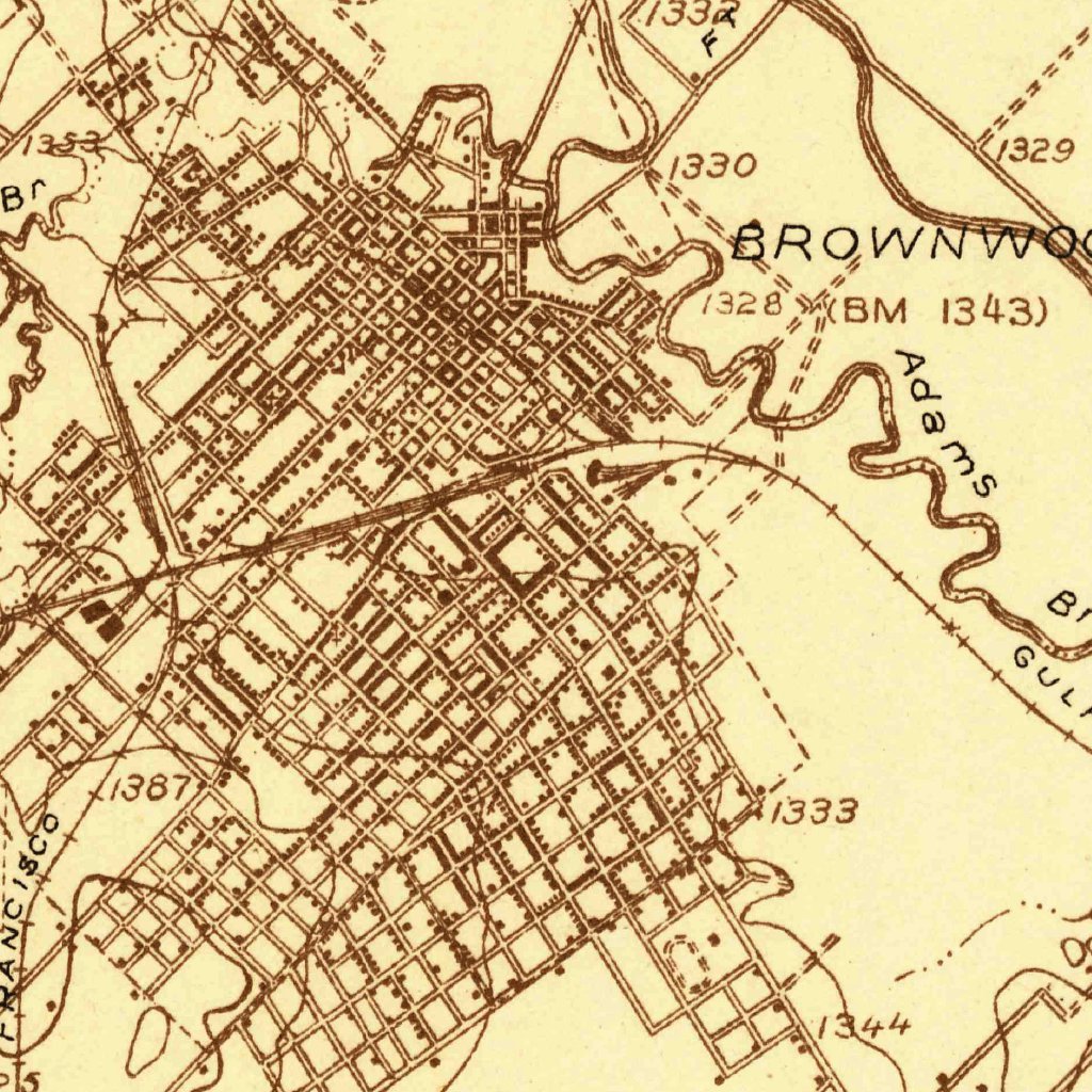 Brownwood, TX (1925, 48000-Scale) Map by United States Geological ...