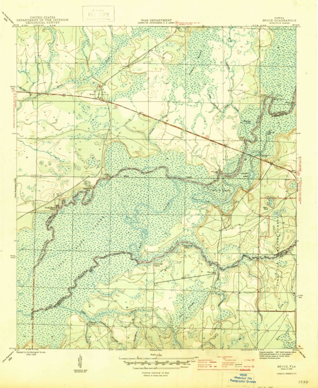 Bruce, FL (1945, 31680-Scale) Map by United States Geological Survey ...
