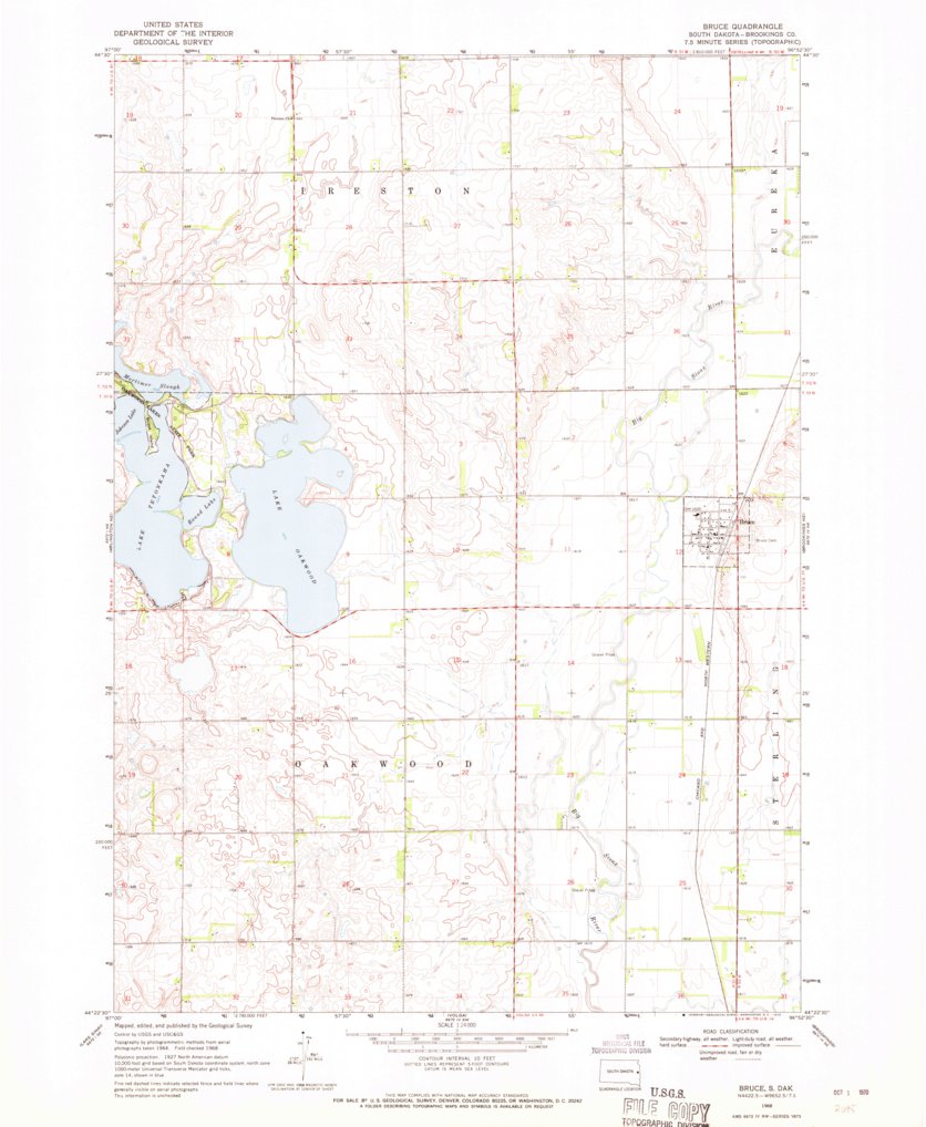 Bruce, SD (1968, 24000-Scale) Map by United States Geological Survey ...