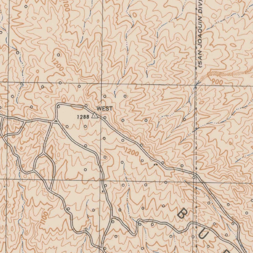 Buckeye Ridge, CA (1944, 31680-Scale) Map by United States Geological ...