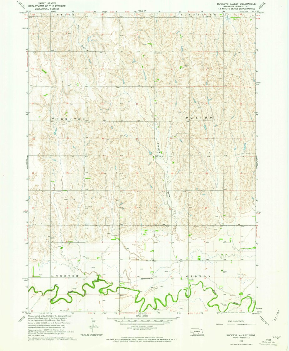 Buckeye Valley, NE (1962, 24000-Scale) Map by United States Geological ...