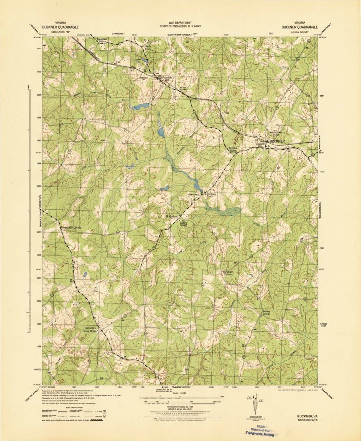 Buckner, VA (1943, 31680-Scale) Map by United States Geological Survey ...