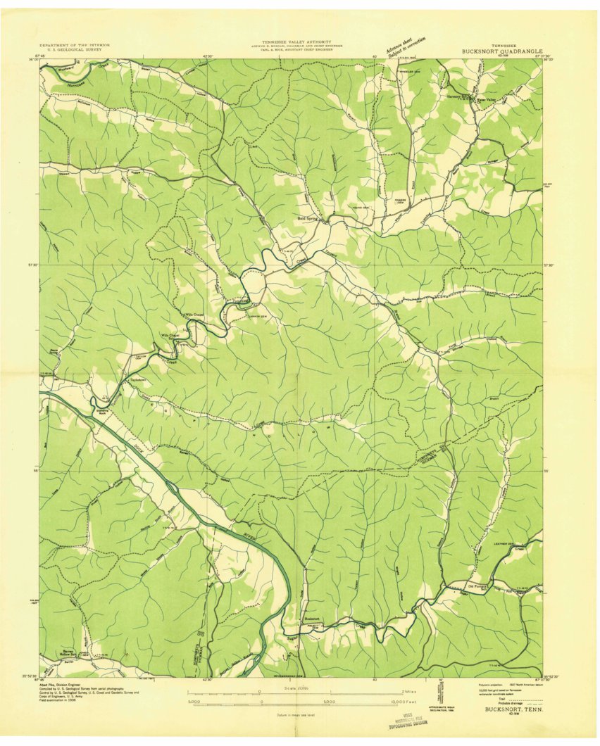 Bucksnort, TN (1936, 24000-Scale) Map by United States Geological ...