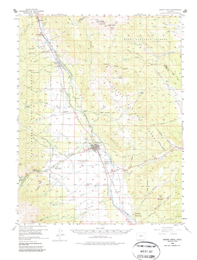 Buena Vista, CO (1955, 62500-Scale) Map by United States Geological ...