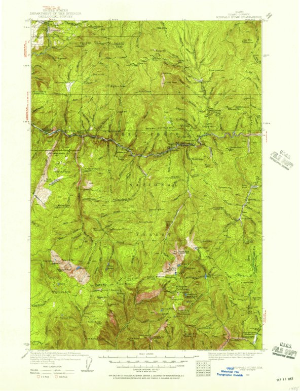 Buffalo Hump, ID (1931, 125000-Scale) Map by United States Geological ...
