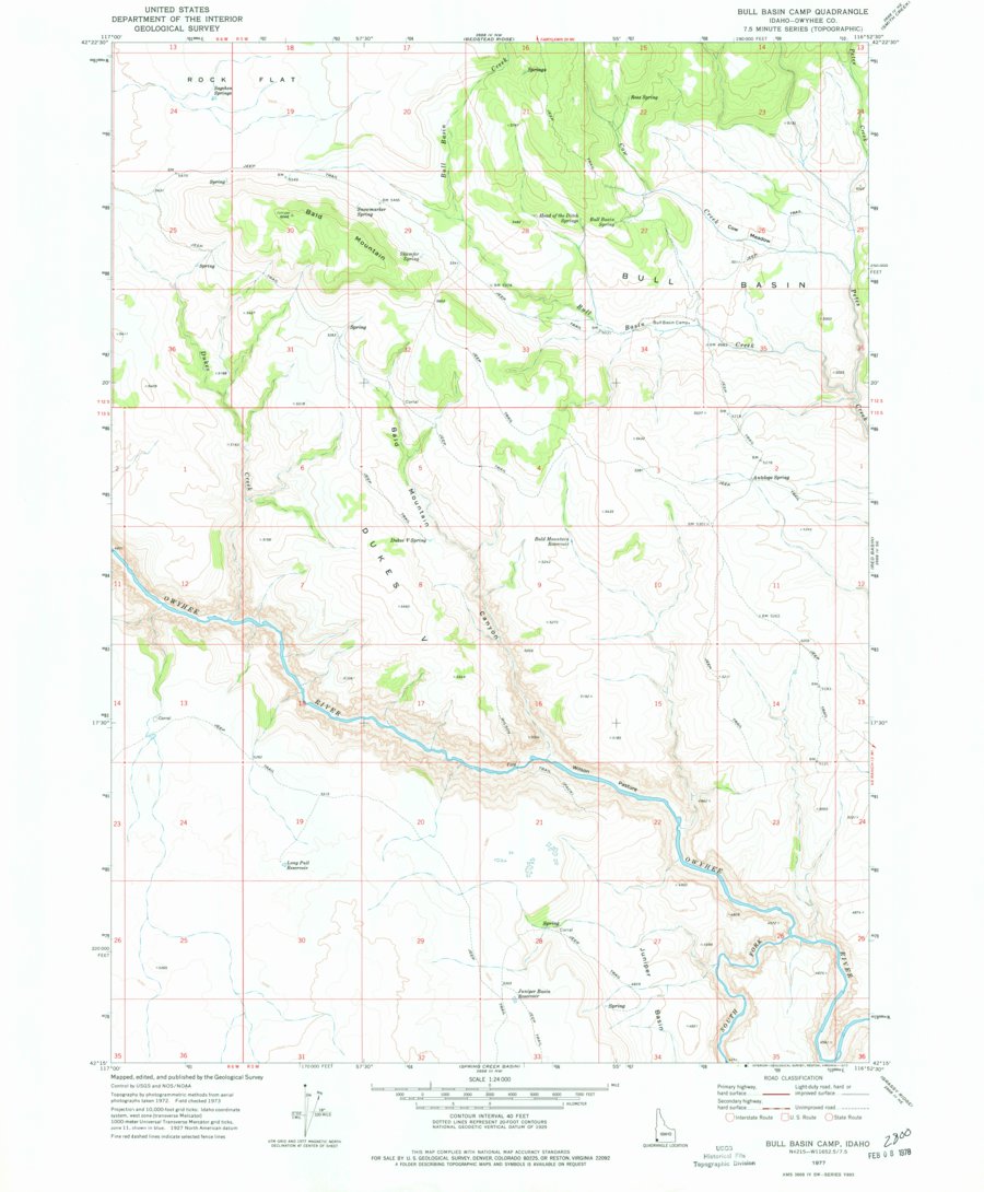 Bull Basin Camp, ID (1977, 24000-Scale) Map by United States Geological ...