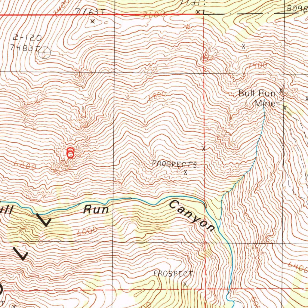 Bull Run Reservoir, NV (1987, 24000-Scale) Map by United States ...