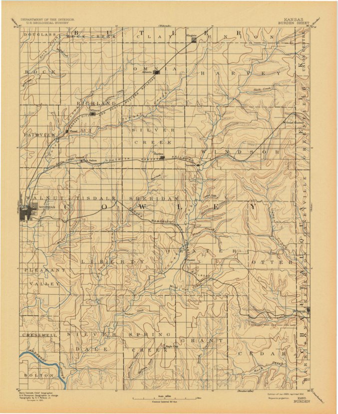 Burden, KS (1889, 125000-Scale) Map by United States Geological Survey ...