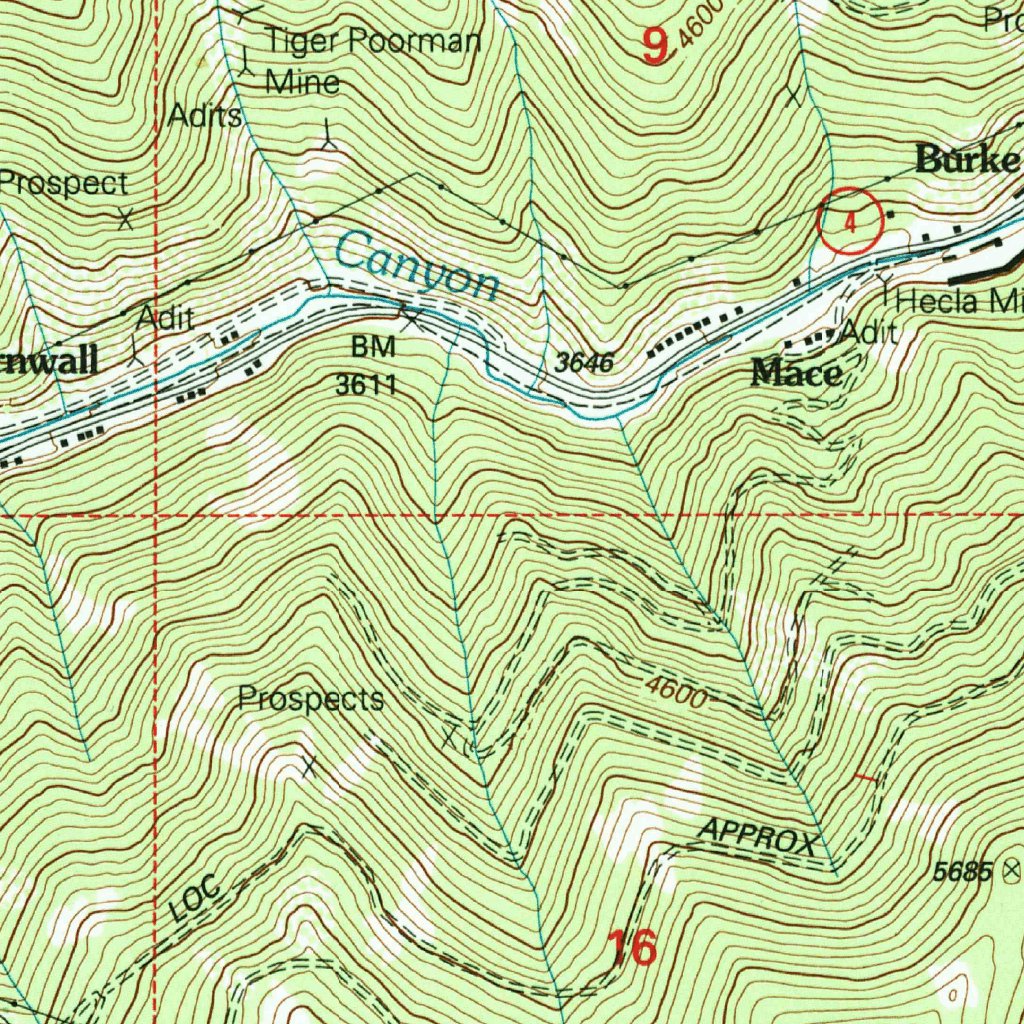 Burke, ID-MT (1996, 24000-Scale) Map by United States Geological Survey ...