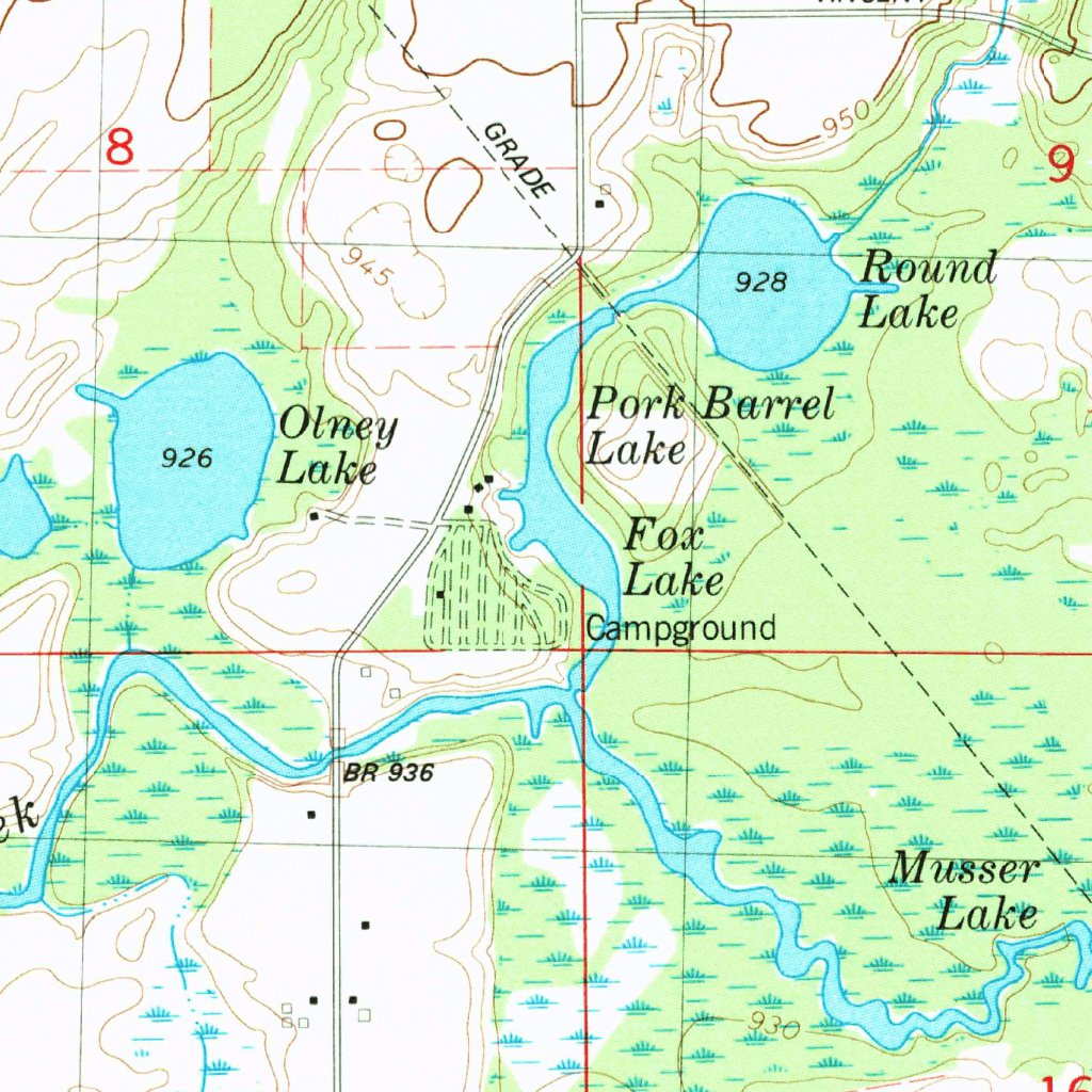 Burlington, MI (1982, 24000-Scale) Map by United States Geological ...