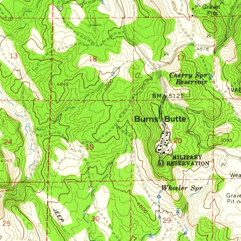 Burns, OR (1960, 62500-Scale) Map by United States Geological Survey ...