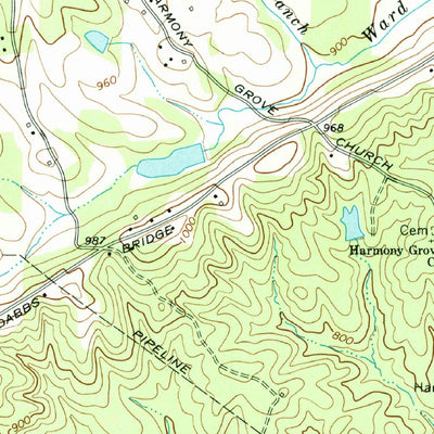 Burnt Hickory Ridge, GA (1972, 24000-Scale) Map by United States ...