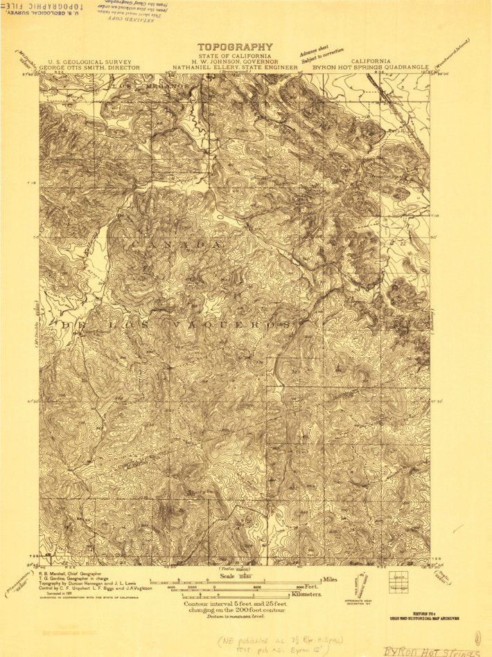 Byron Hot Springs, CA (1911, 31680-Scale) Map by United States ...