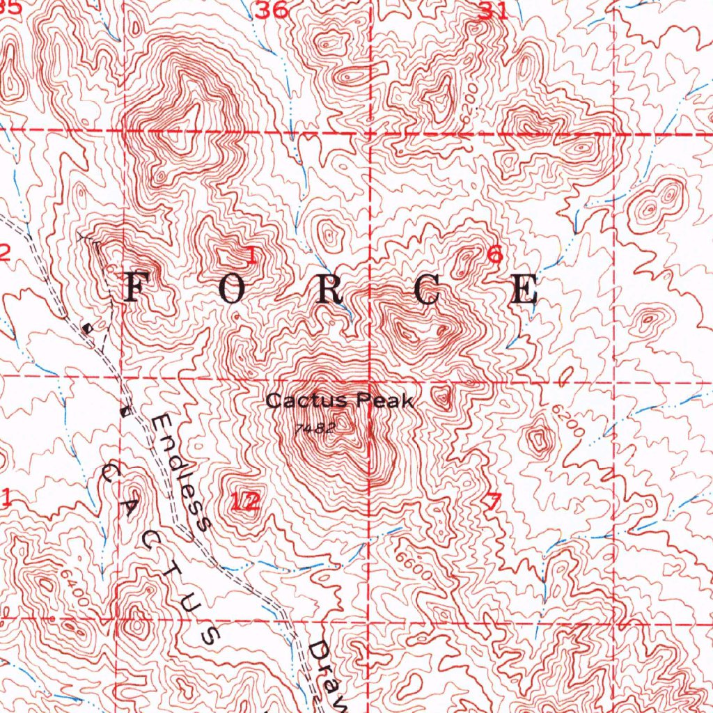 Cactus Peak, NV (1952, 62500-Scale) Map by United States Geological ...