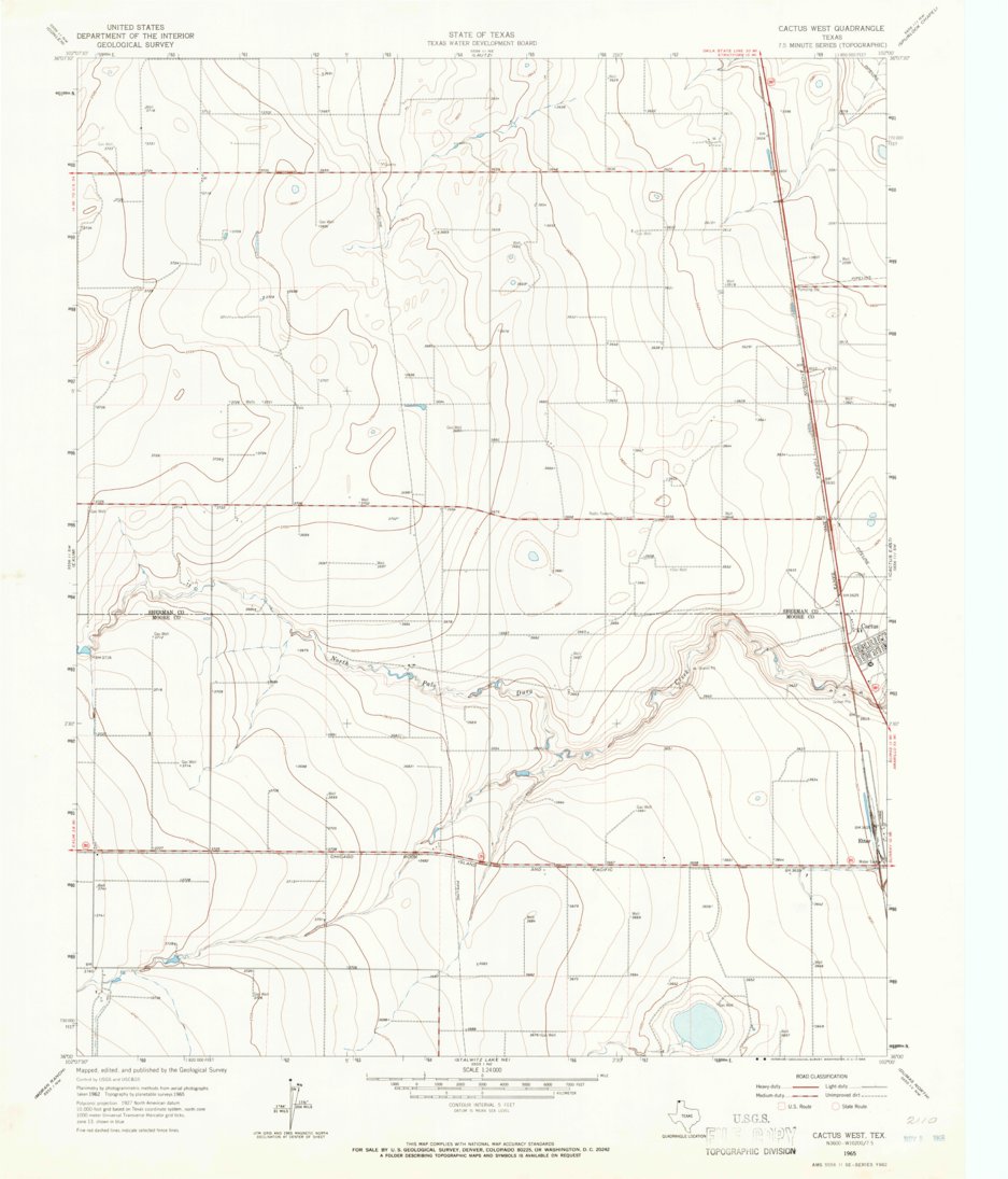 Cactus West, TX (1965, 24000-Scale) Map by United States Geological ...