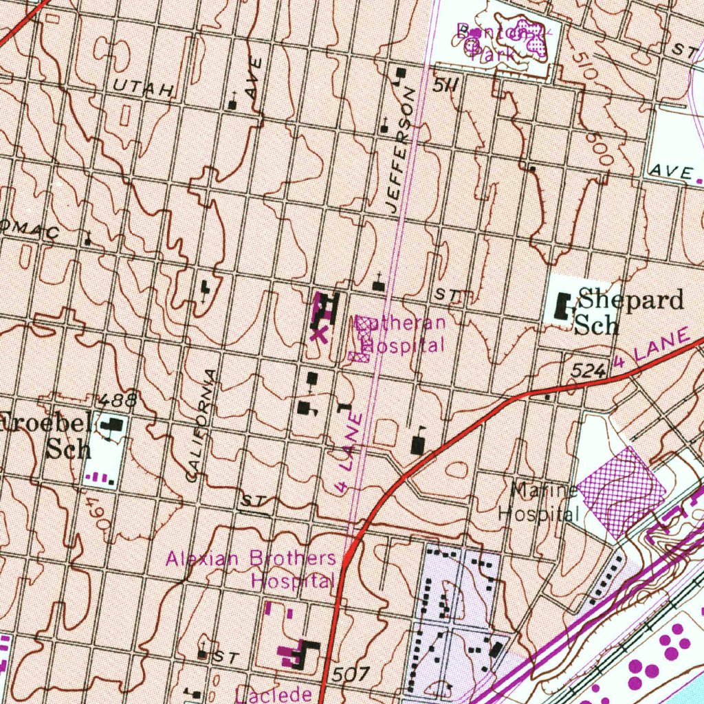 Cahokia, IL-MO (1954, 24000-Scale) Map by United States Geological ...