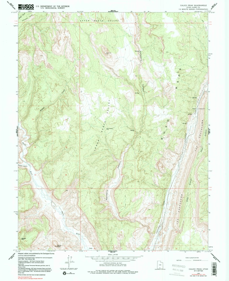 Calico Peak, UT (1964, 24000-Scale) Map by United States Geological ...
