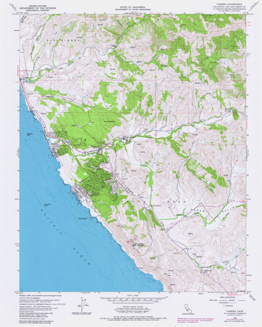Cambria, CA (1959, 24000-Scale) Map by United States Geological Survey ...